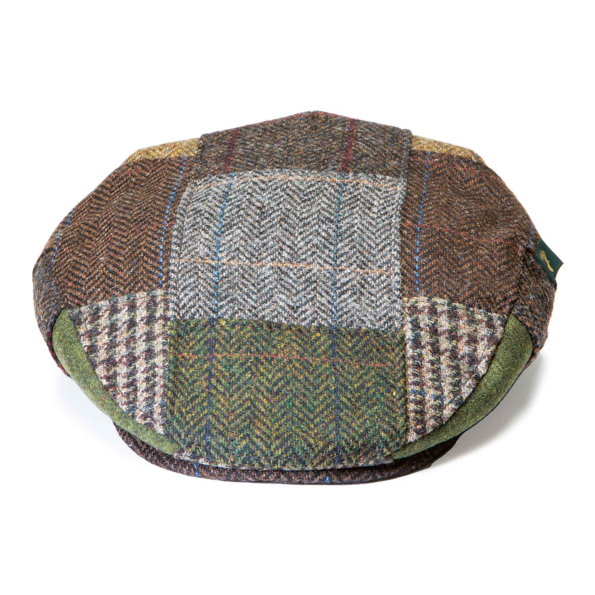 Green Patchwork Flat Cap