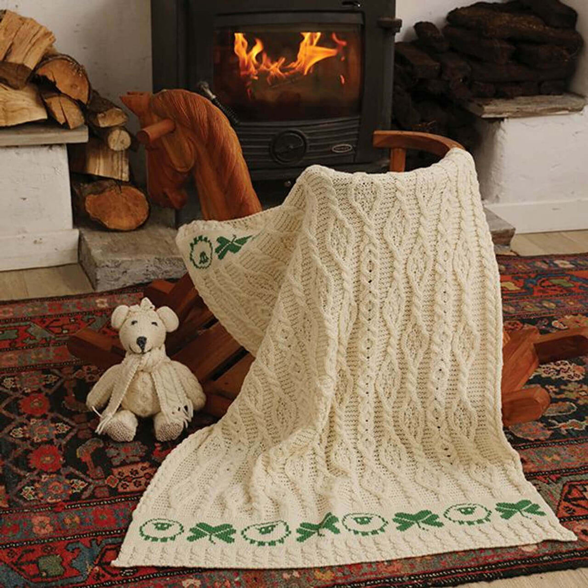 Merino Wool Irish Sheep Baby Blanket | Fast US Shipping