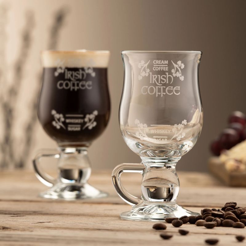 Irish Cream Coffee Mugs with Engraved Recipe | Fast US Shipping