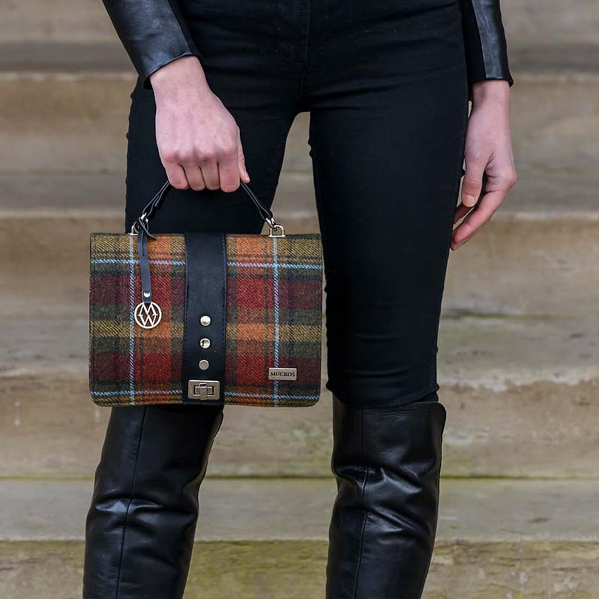 Irish Plaid Tweed Crossbody Handbag, Autumn | Shipping From US