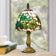 Small Tiffany-Style Desk Lamp with Decorative Shamrock Designs