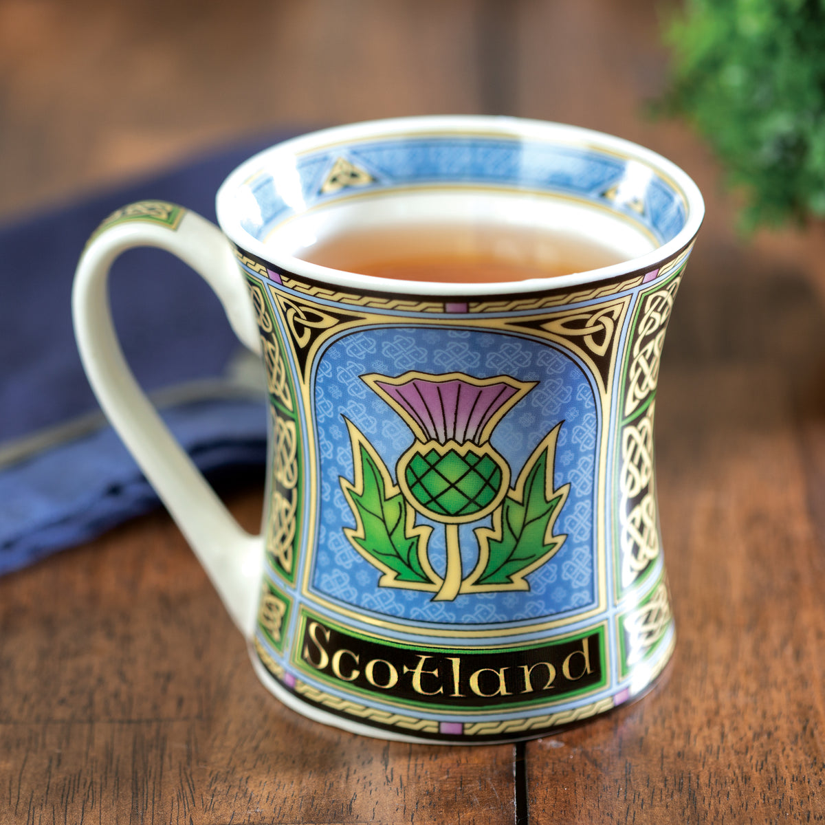 Bone China Scottish Purple Thistle Coffee Mug | Fast Shipping from the US