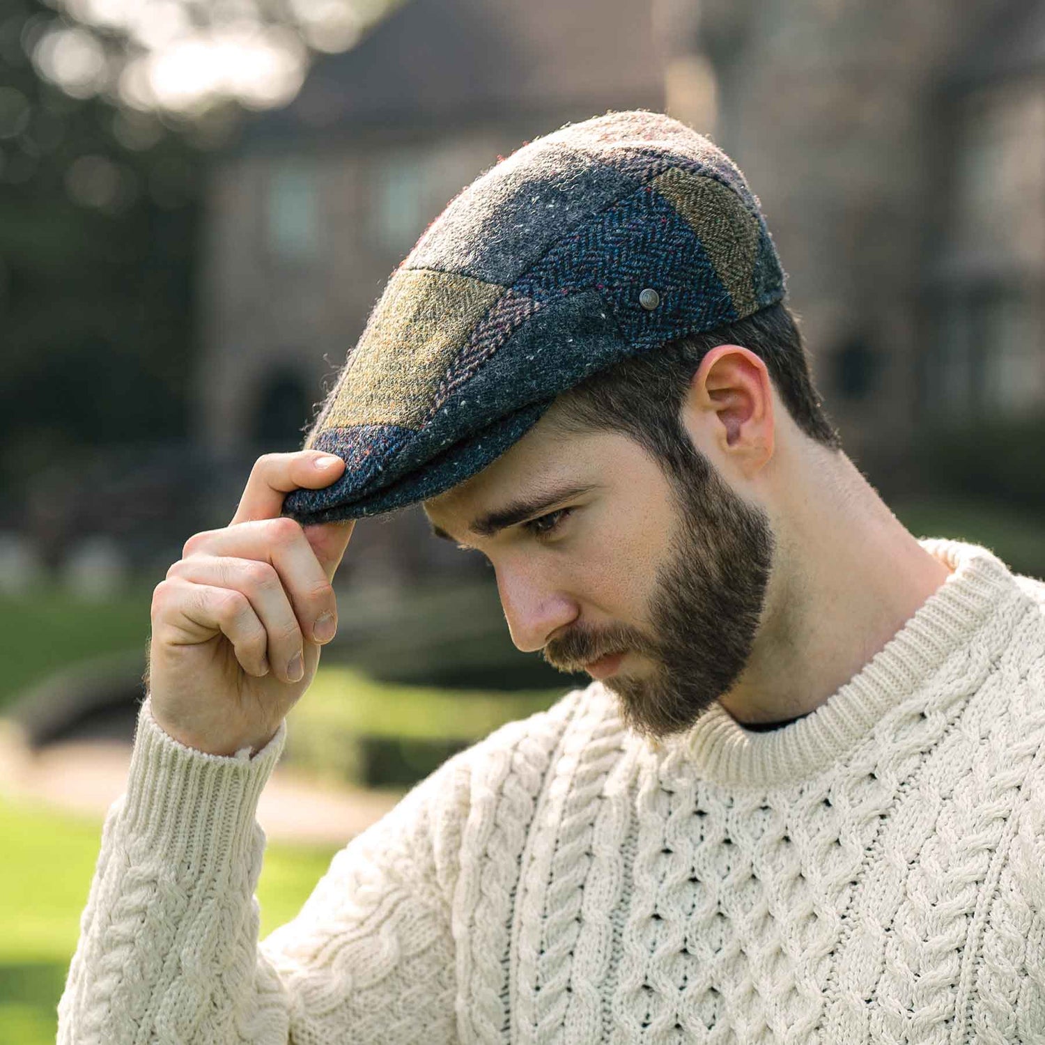 Patchwork Irish Wool Flat Cap - Creative Irish Gifts