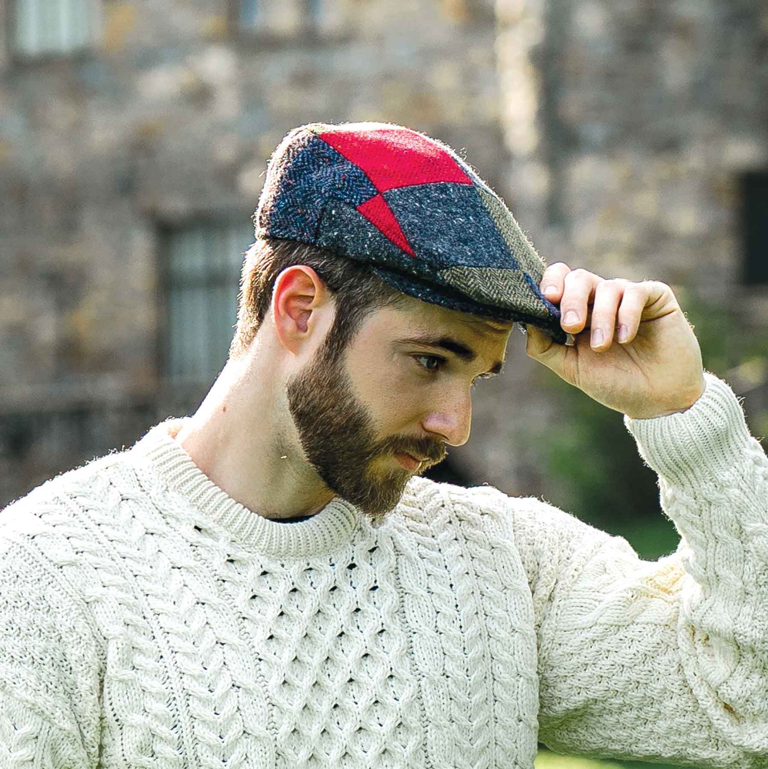 Patchwork Irish Wool Flat Cap - Creative Irish Gifts